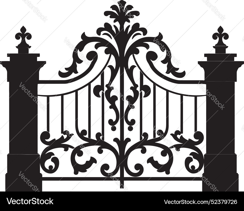 Heritage gateway emblematic metal gate logo Vector Image