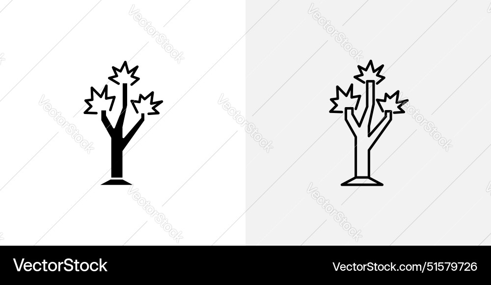Joshua tree icon icon set Royalty Free Vector Image