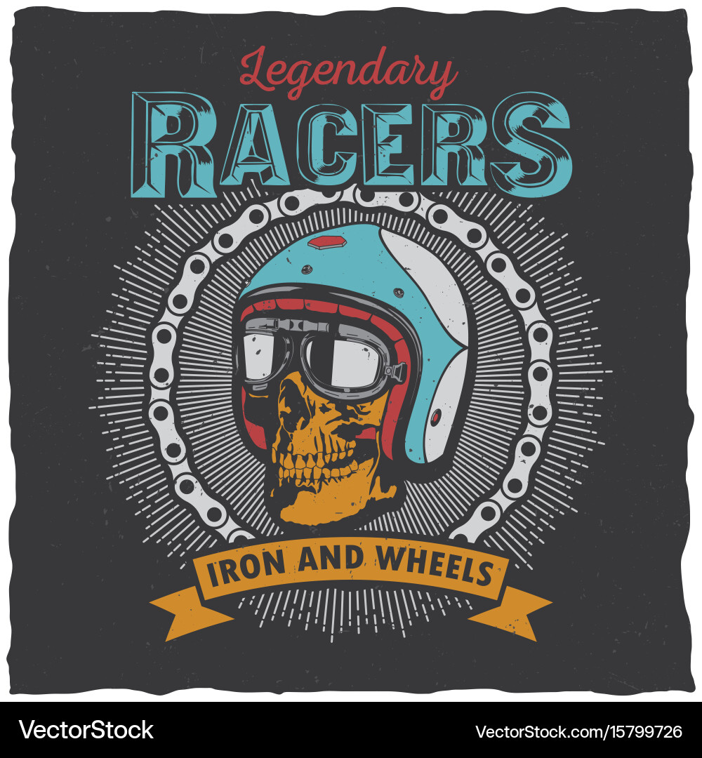 Legendary racers poster Royalty Free Vector Image