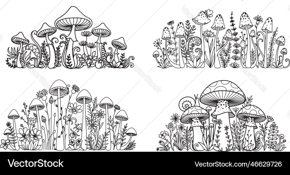 Mushroom Collection Royalty Free Vector Image - VectorStock