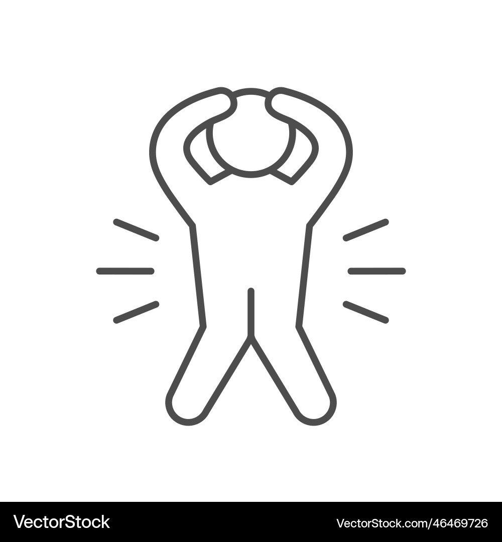 Panic attack line outline icon Royalty Free Vector Image