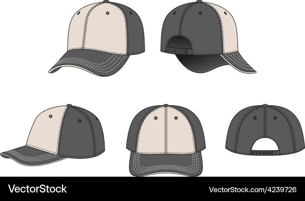 Peaked Cap Front View Royalty Free Vector Image
