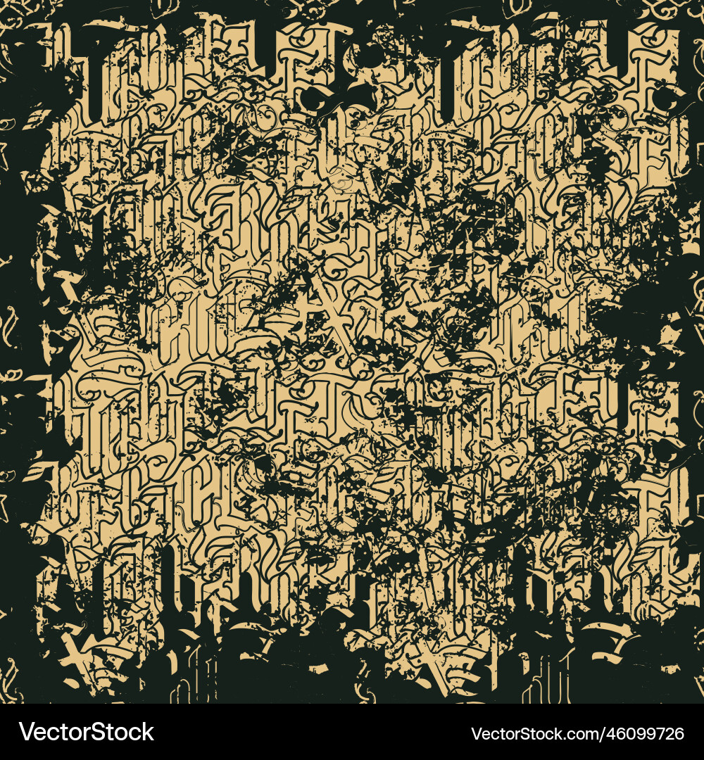 Seamless pattern of capital gothic letters Vector Image