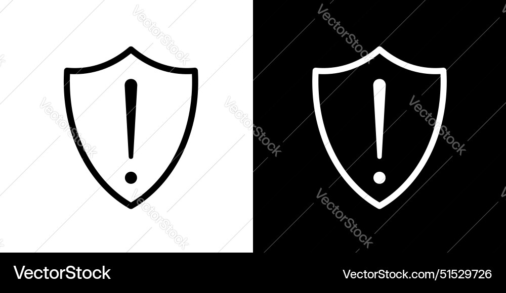 Shield exclamation icon set high risk security Vector Image