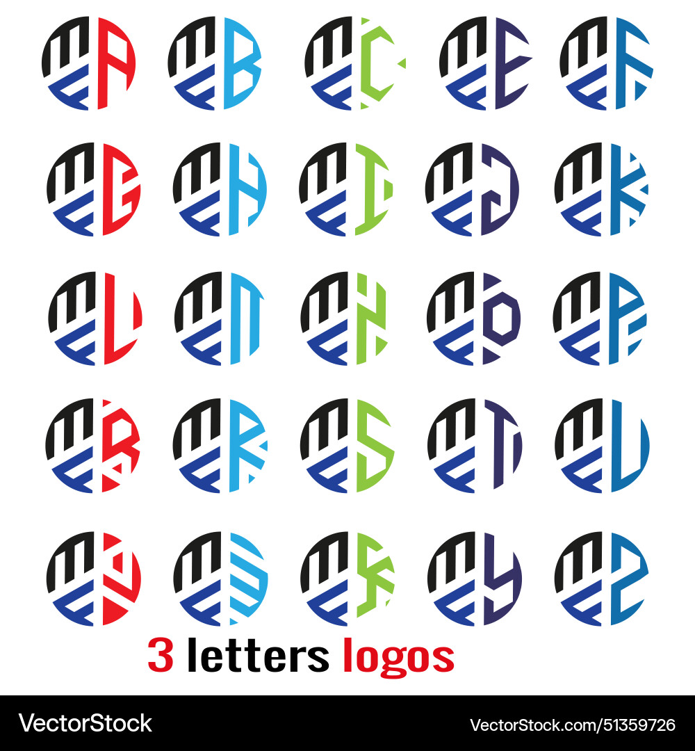 Unique 3 letter logo design business Royalty Free Vector