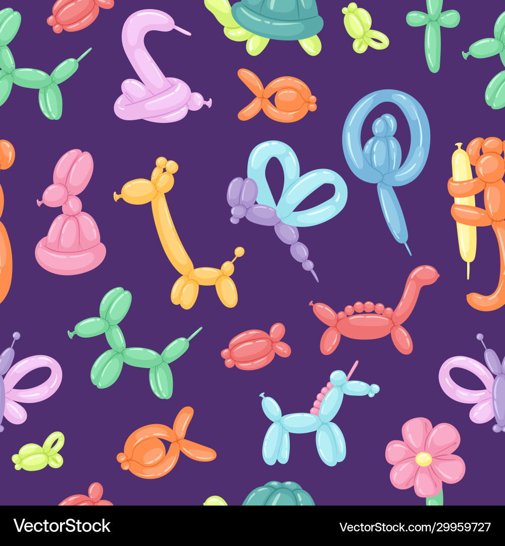 Animal balloon inflatable shapes seamless pattern Vector Image