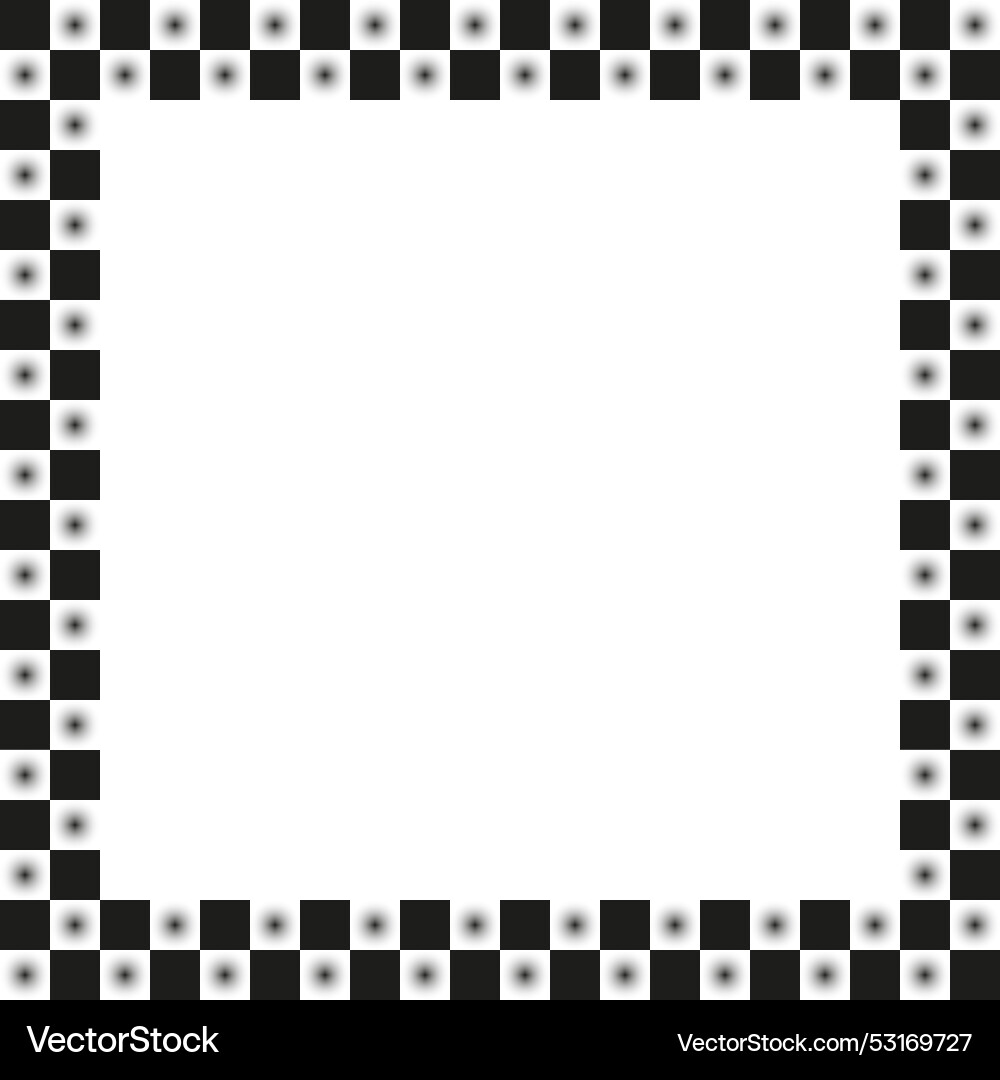 Checkered border frame black and white square Vector Image
