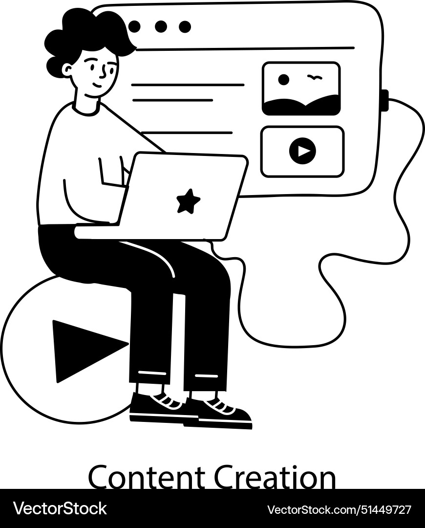 Content creation Royalty Free Vector Image - VectorStock