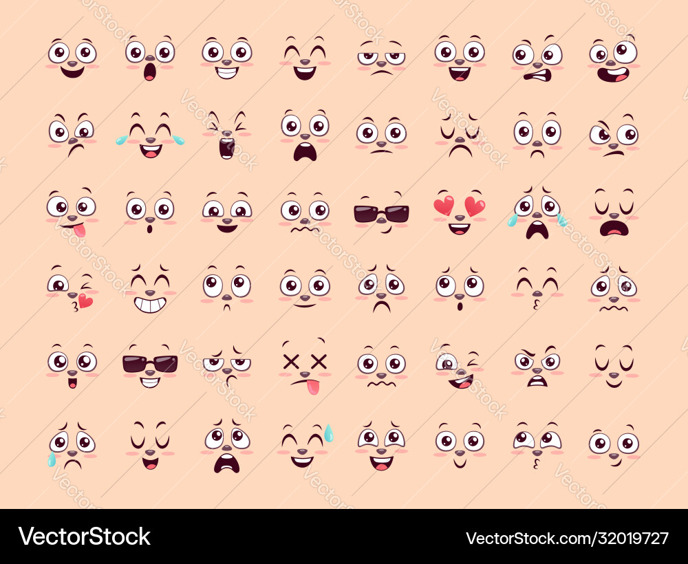 Emoji template collection Royalty Free Vector Image