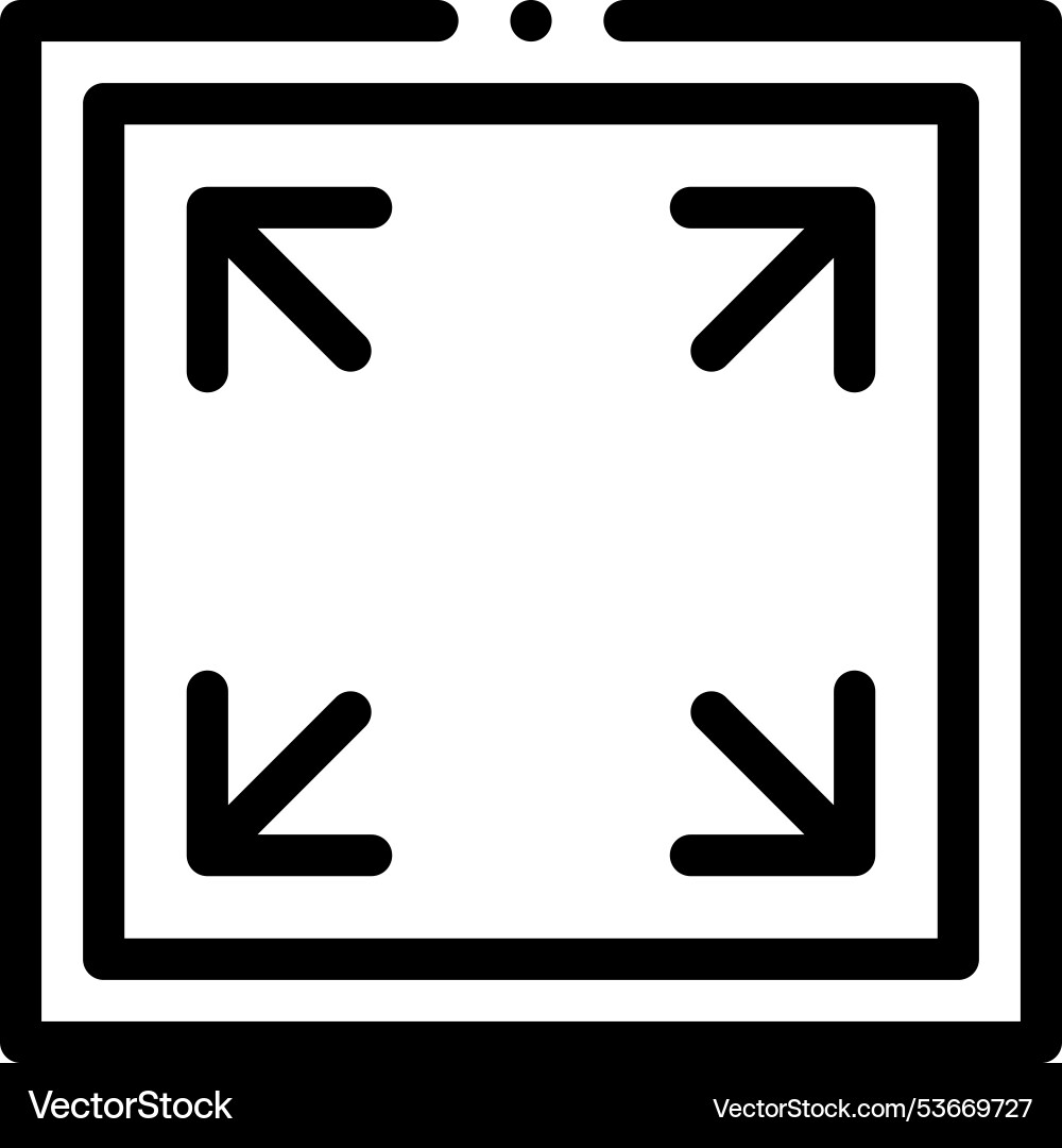 Expander-Symbol dünne lineare Design isoliert Vektorbild