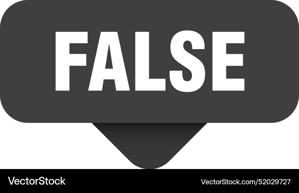 False sticker sign on transparent background Vector Image