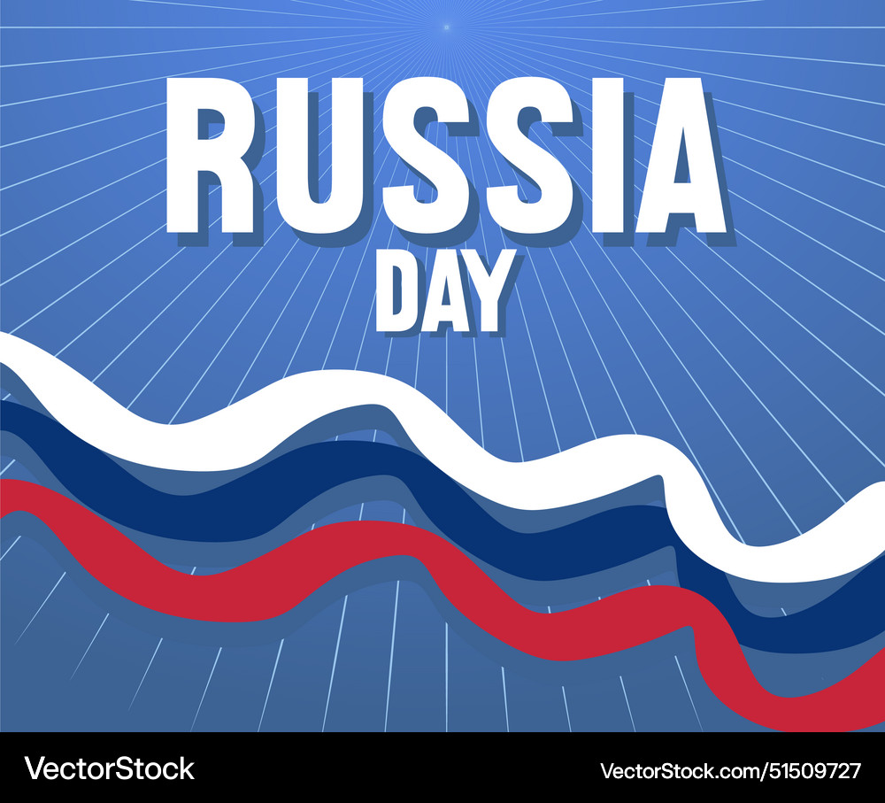 Happy russia day with russian flag Royalty Free Vector Image