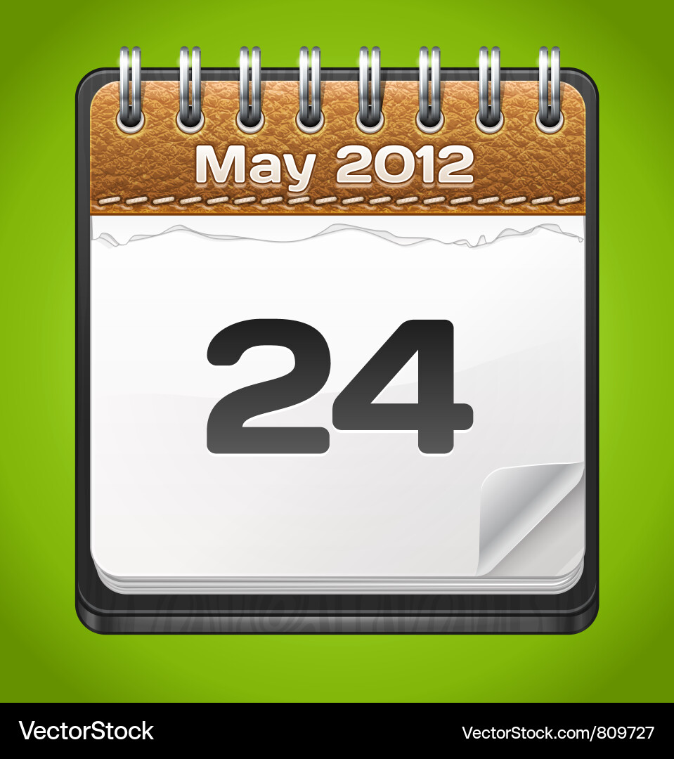 Leather calendar Royalty Free Vector Image - VectorStock