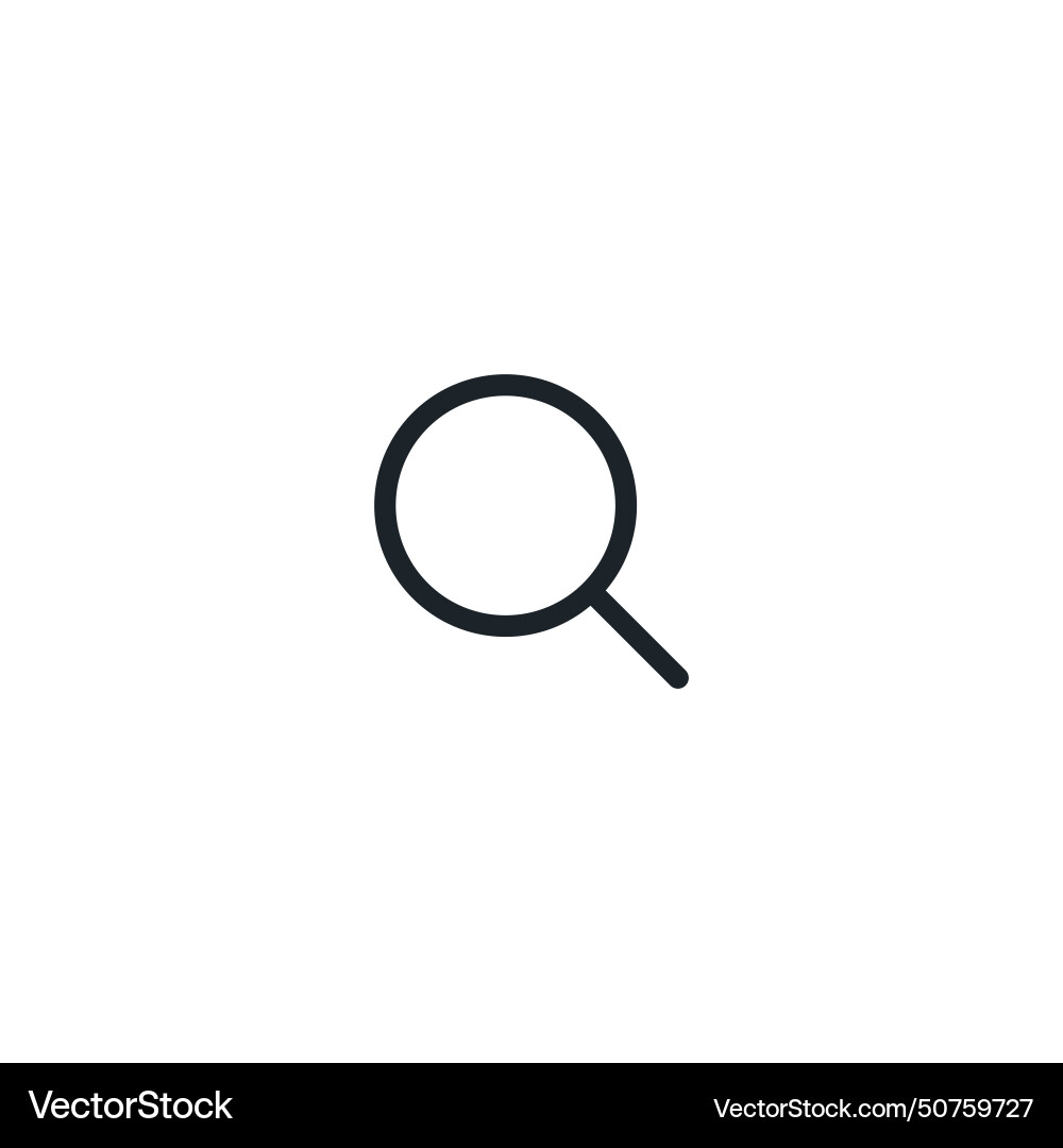 Minimalist magnifying glass icon search symbol Vector Image