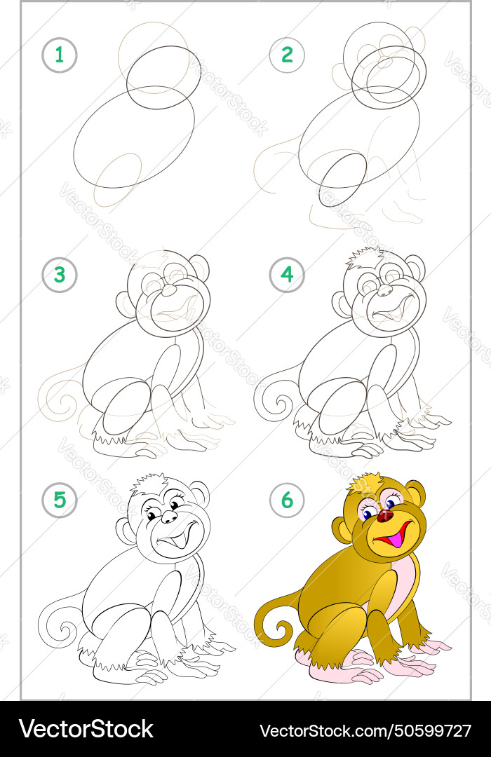 Page shows how to learn step by draw Royalty Free Vector
