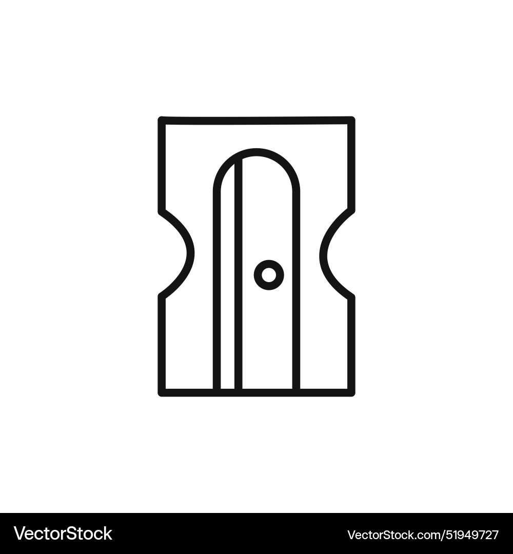 Pencil sharpener logo sign outline Royalty Free Vector Image