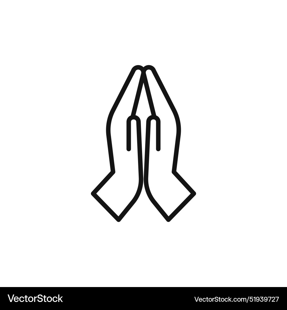 Pray icon logo sign outline Royalty Free Vector Image