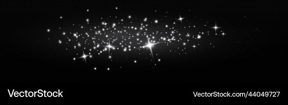Starry dust flash light spark sparkle white star Vector Image