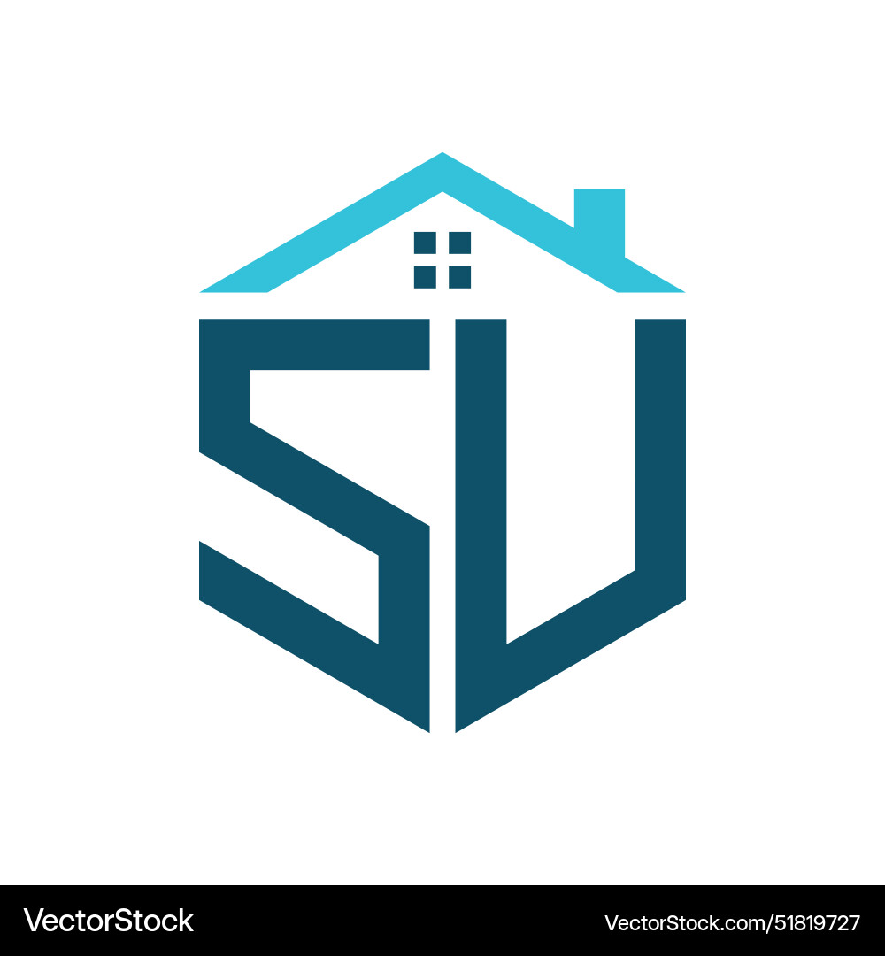Su house logo design template letter Royalty Free Vector