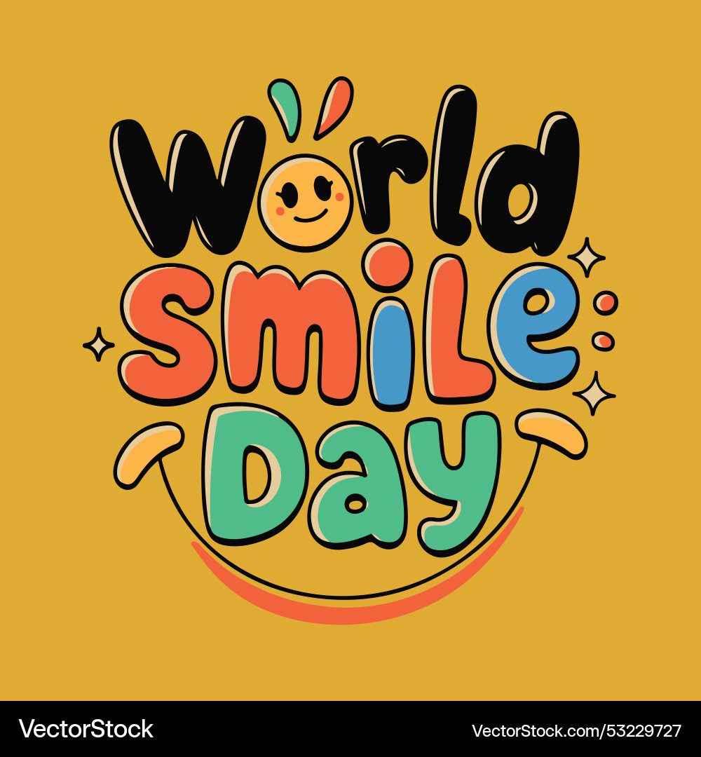 World smile day joyful post or banner Royalty Free Vector