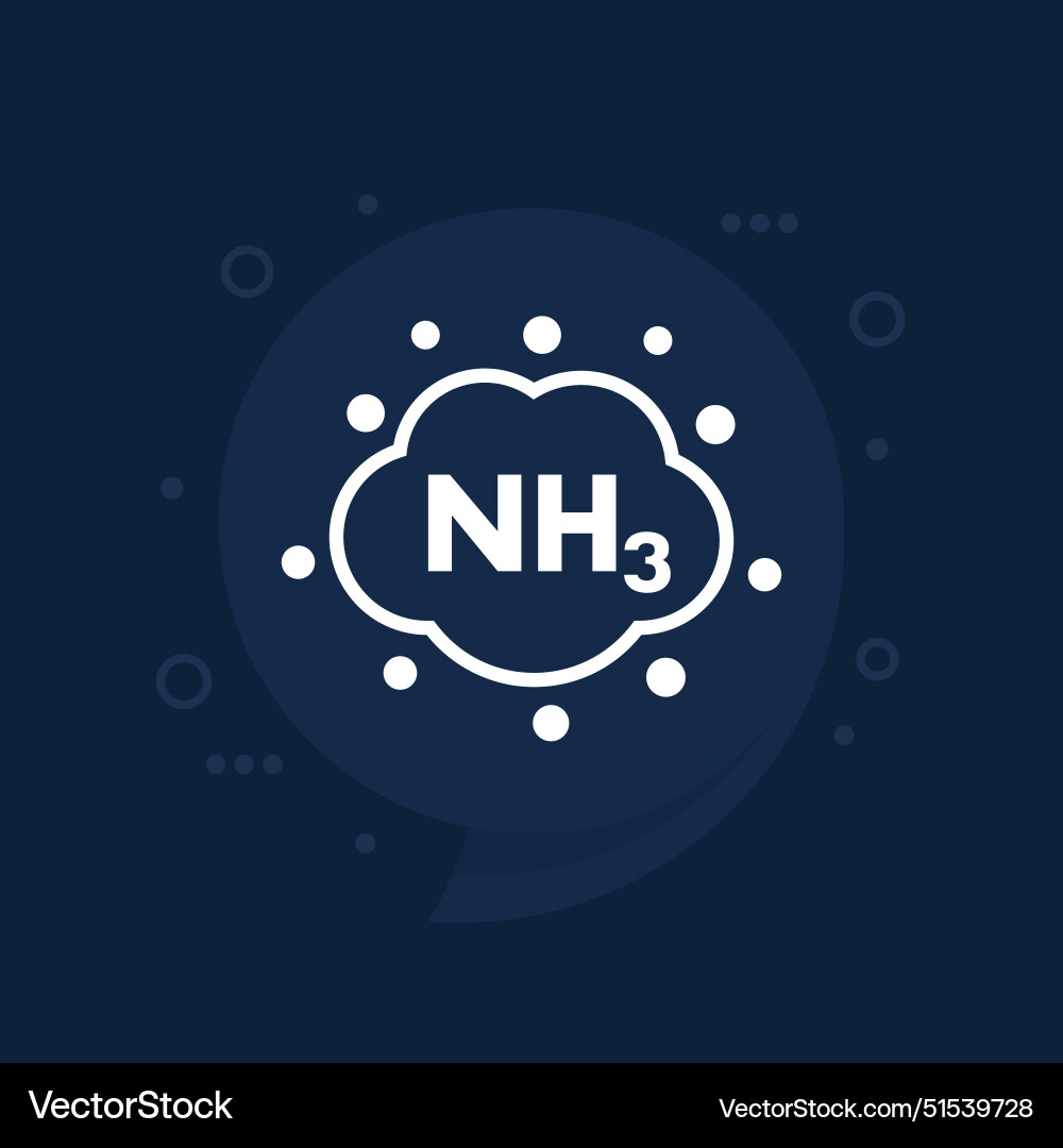 Ammonia nh3 gas icon with a cloud Royalty Free Vector Image