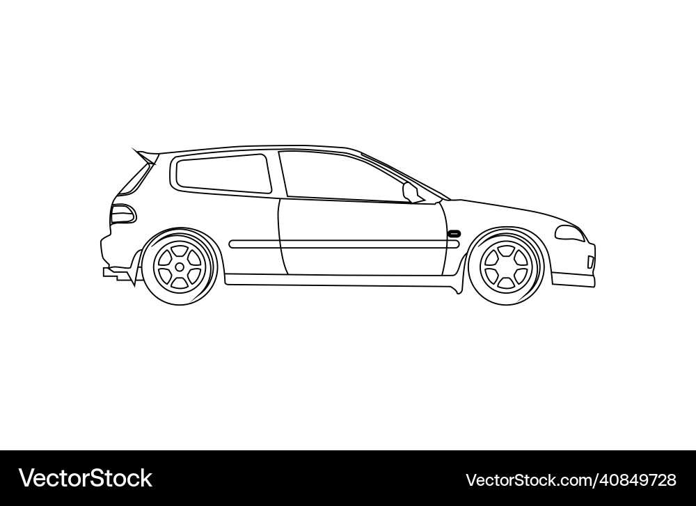 Concept car types coupe hatchback outline Vector Image