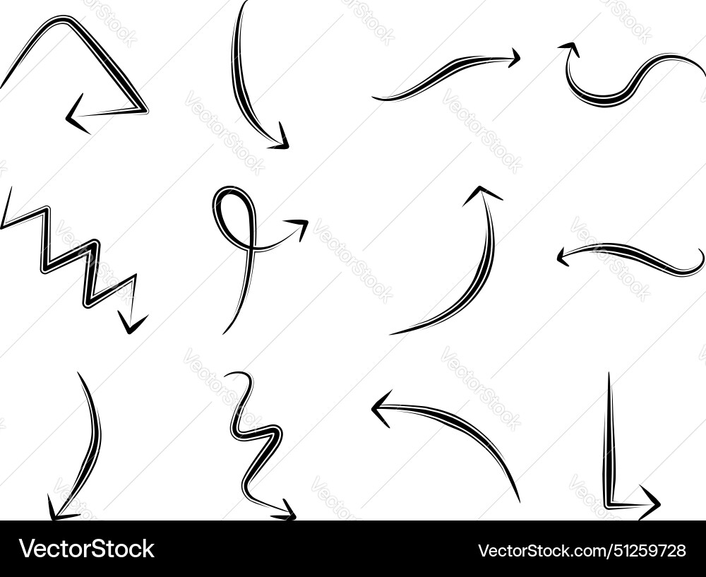 Double arrow direction shape curved line Vector Image