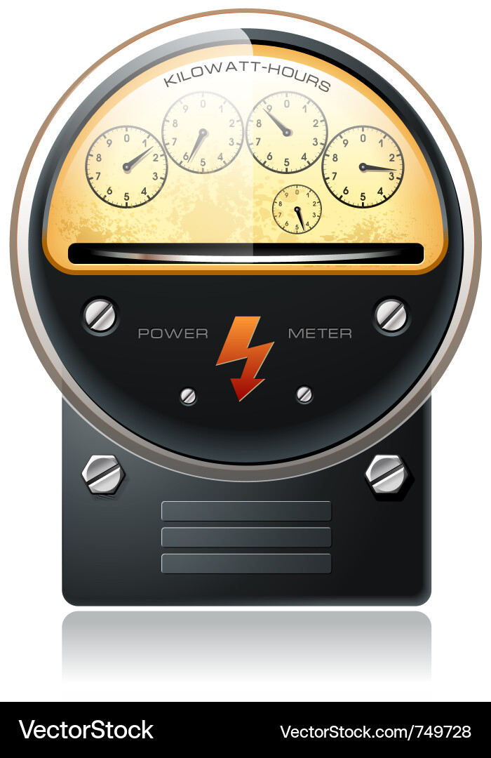 Electricity hydro power counter Royalty Free Vector Image