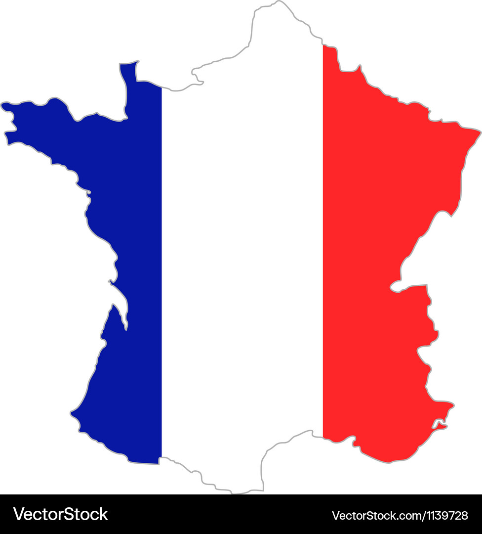 France Map and Flag Royalty Free Vector Image - VectorStock