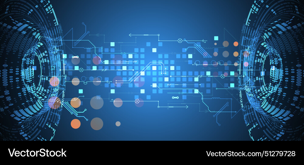 Halftone theme technology abstract background Vector Image