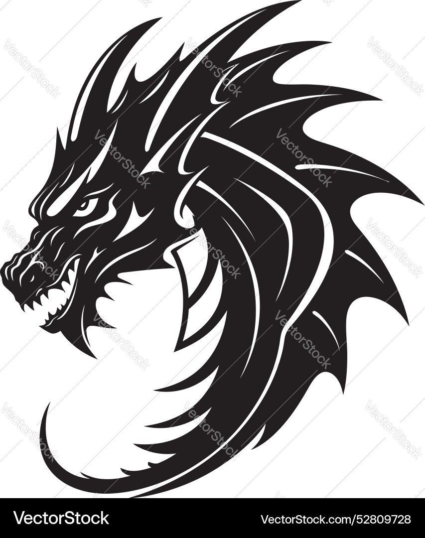 Infernal inferno emblematic dragon symbol icon Vector Image
