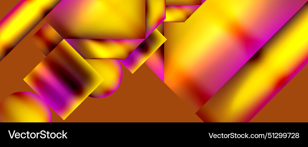 Neon color abstract geometric shapes background Vector Image