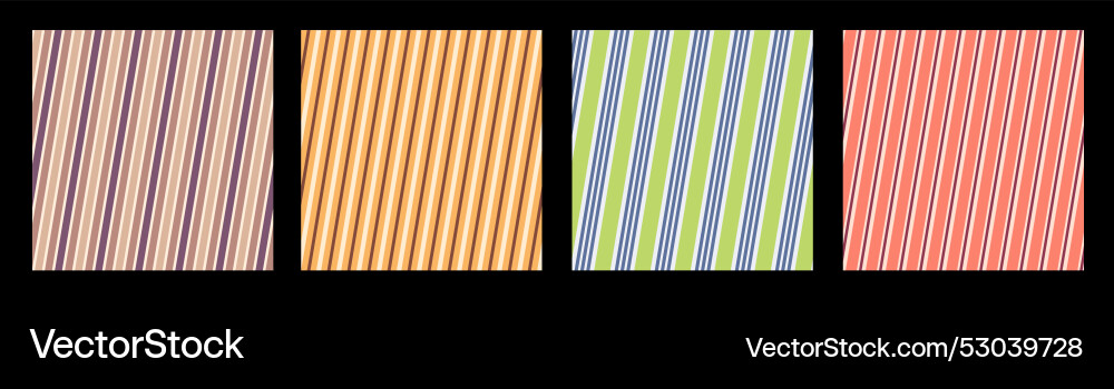 Set of four striped seamless patterns fabric Vector Image