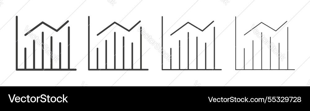 Stats icons set graphic designs Royalty Free Vector Image