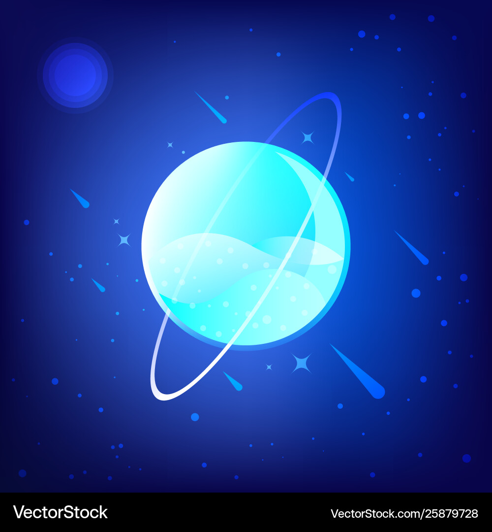Uranus planet in solar system Royalty Free Vector Image
