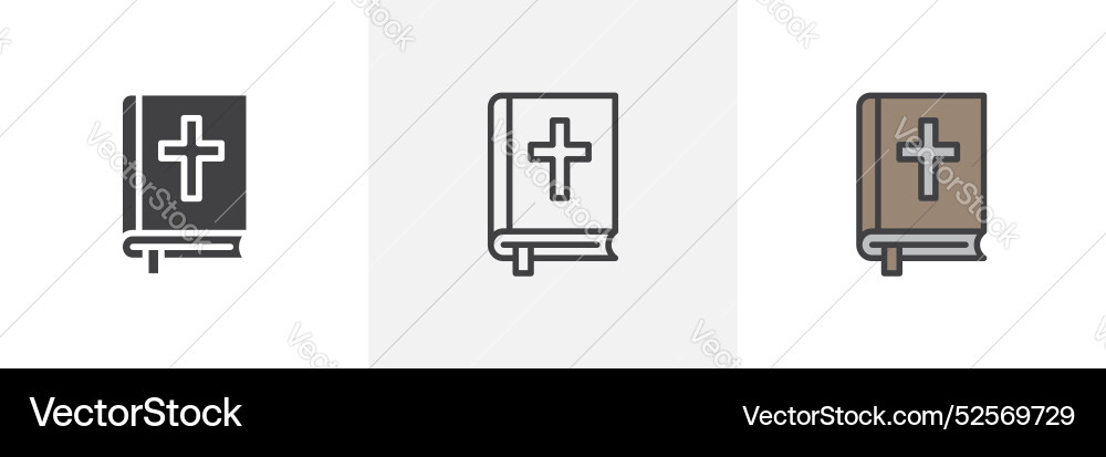 Bible icon set on white background Royalty Free Vector Image