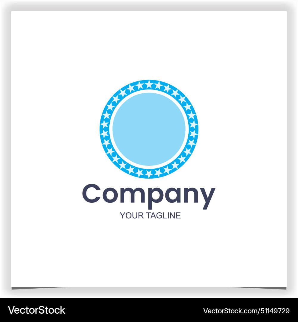 Blue round logo with a star design template Vector Image
