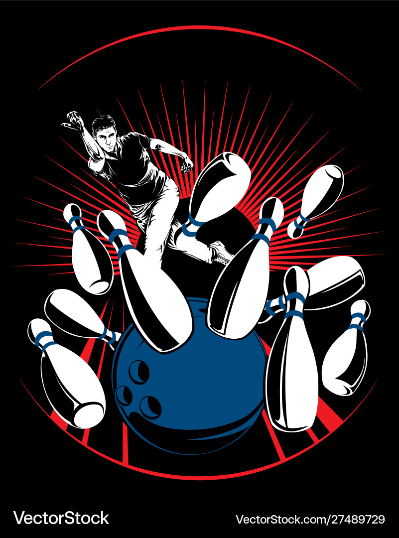 Bowling Pins Strike Royalty Free Vector Image - VectorStock