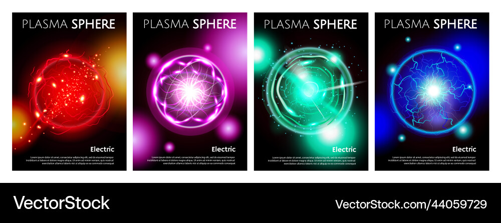 Electric plasma poster set Royalty Free Vector Image