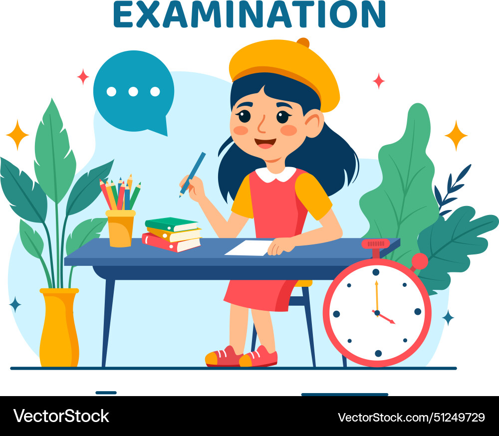 Examination paper with online exam form papers Vector Image