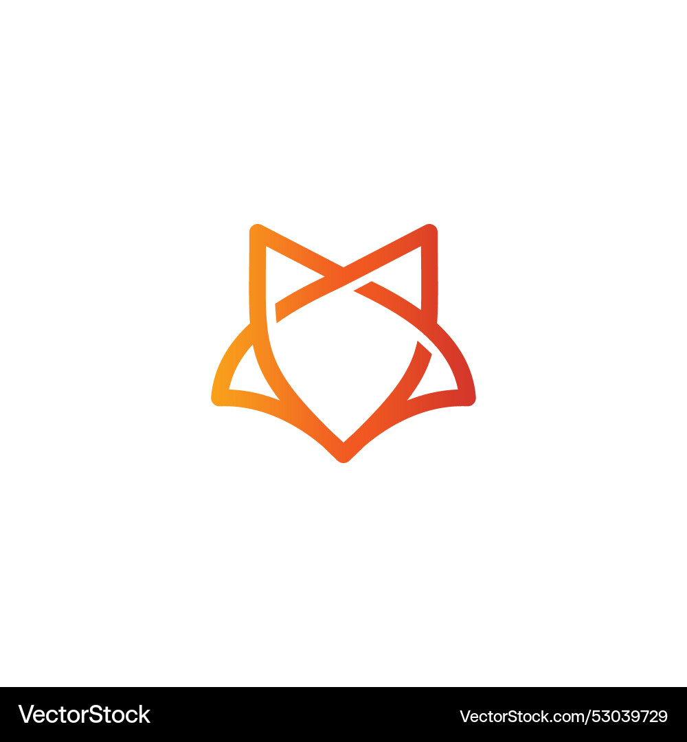 Fox line logo fox head icon Royalty Free Vector Image