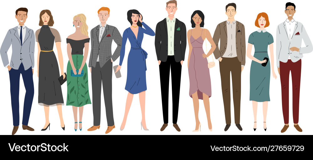 Group diversity business people standing Vector Image