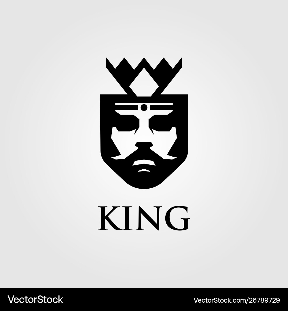 King Logo Designs mit Krone Lizenzfreies Vektorbild