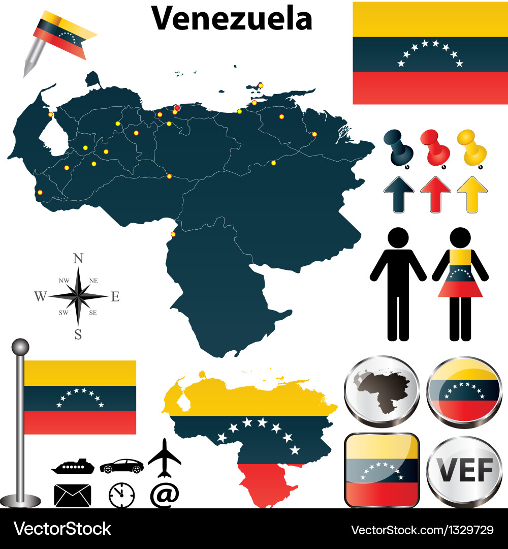 Map of venezuela Royalty Free Vector Image - VectorStock
