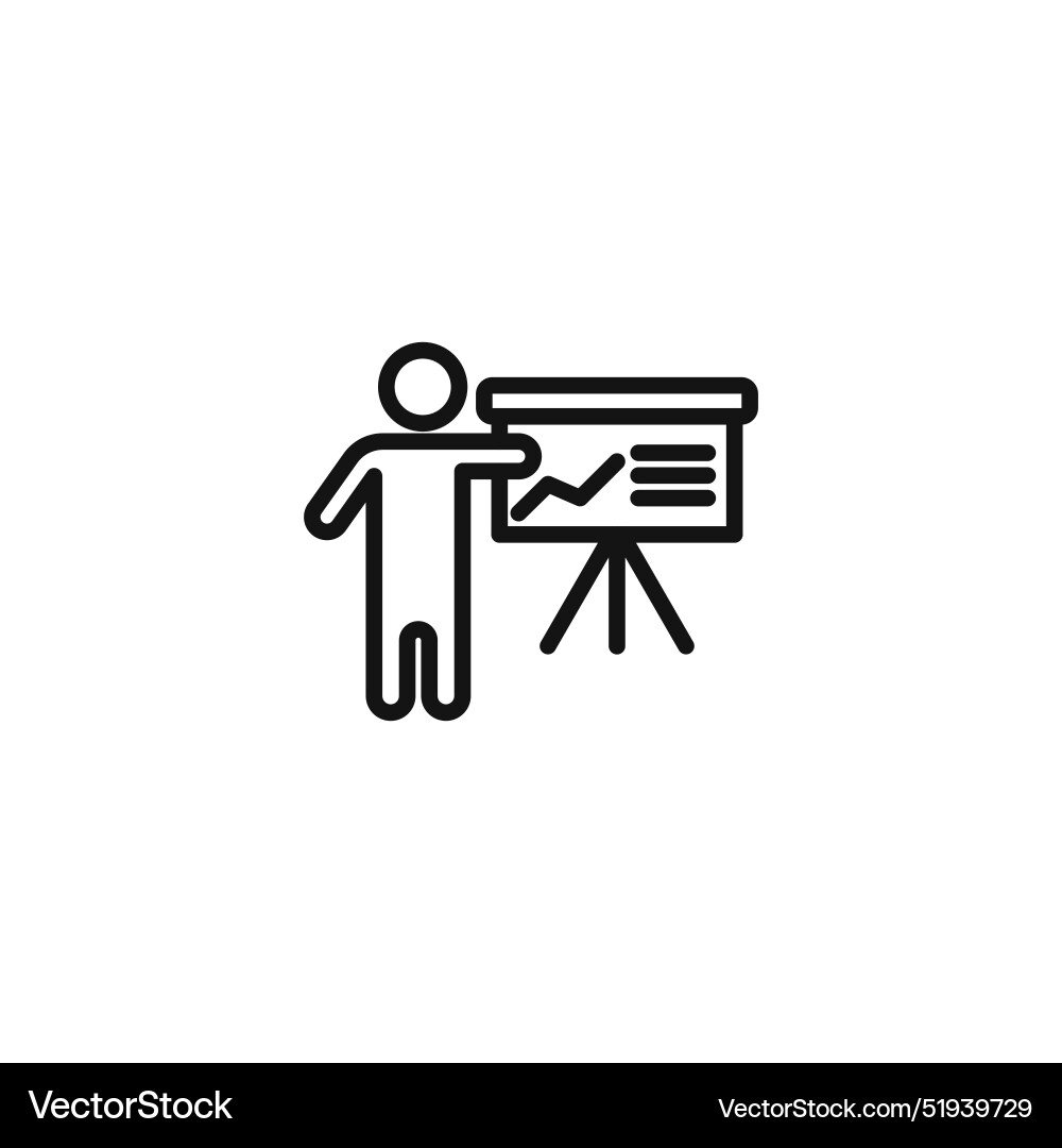 Presentation icon logo sign outline Royalty Free Vector