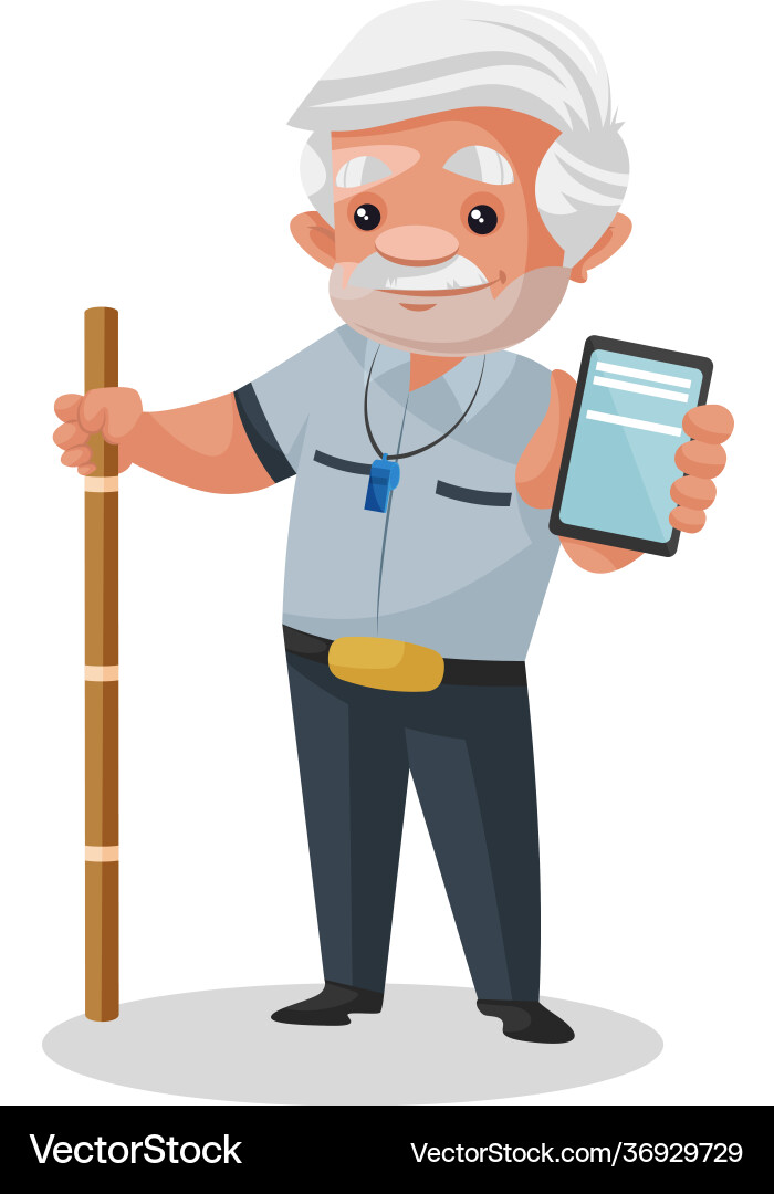 Watchman cartoon Royalty Free Vector Image - VectorStock