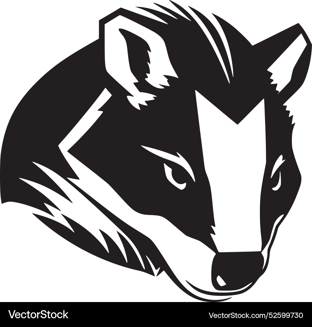 Badger - black and white Royalty Free Vector Image
