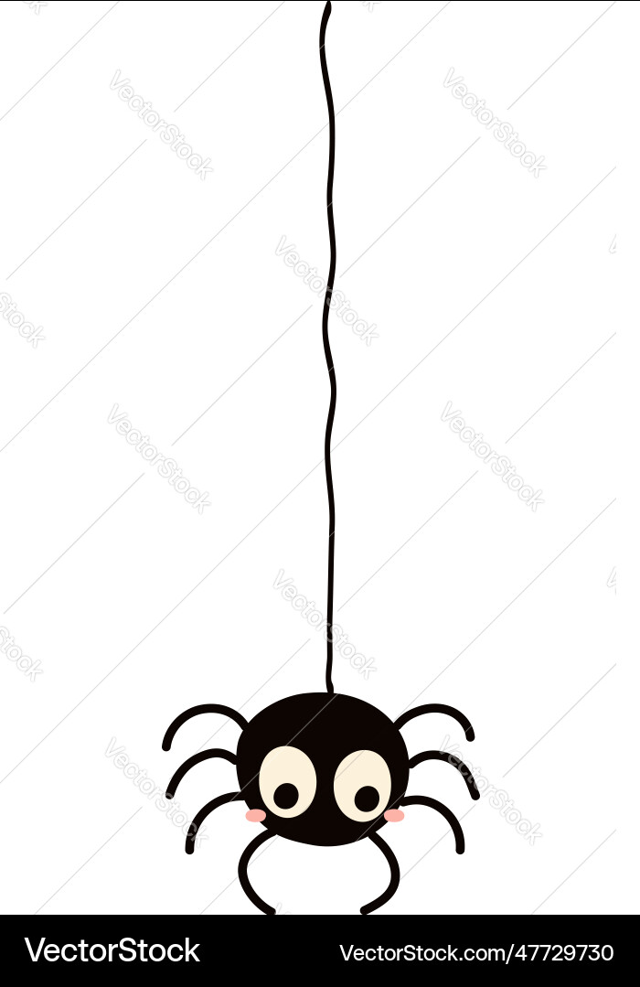 Cute funny spider hanging on thread halloween Vector Image