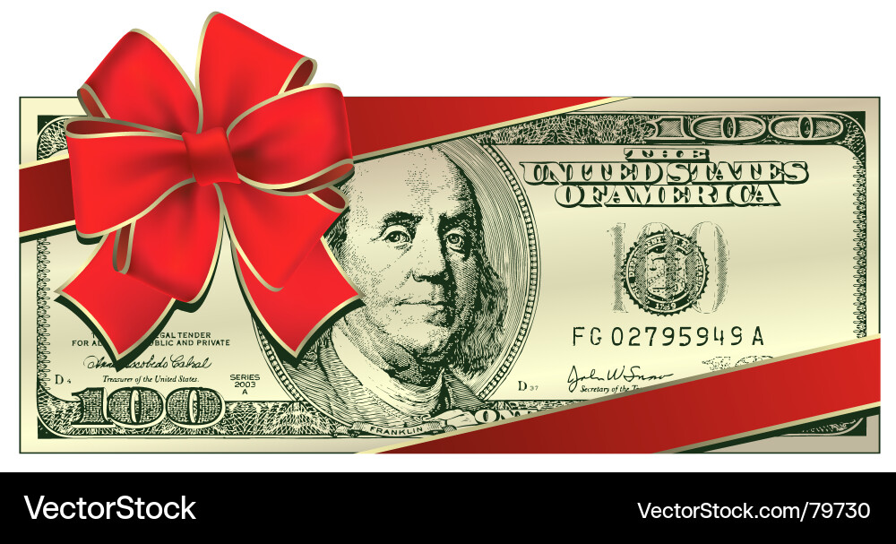 Dollar gift Royalty Free Vector Image - VectorStock