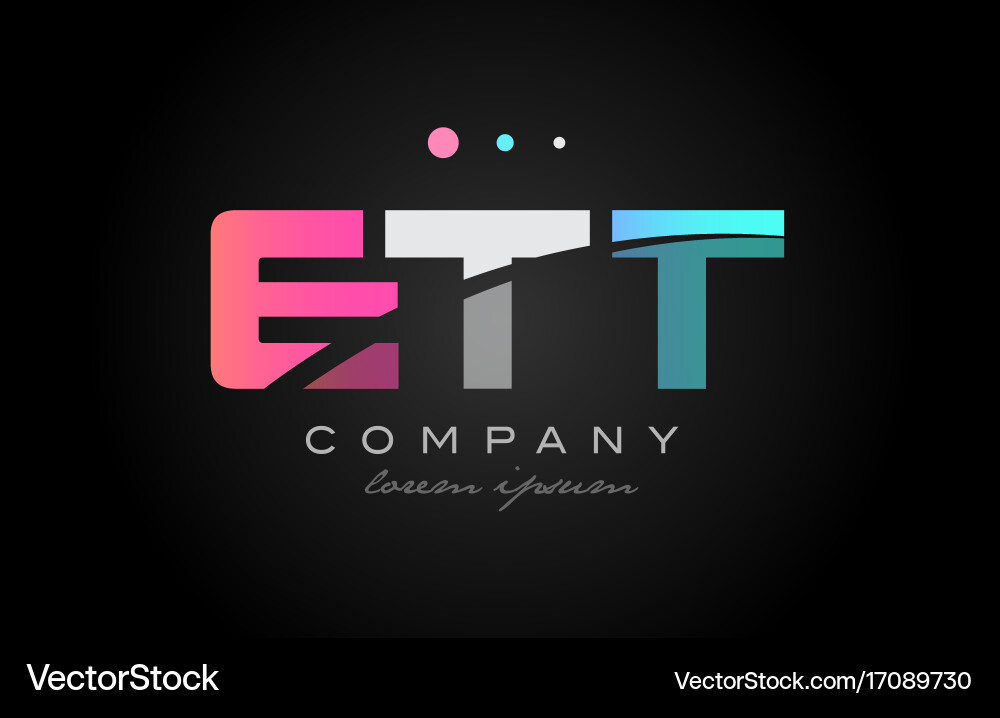 Ett e t three letter logo icon design Royalty Free Vector